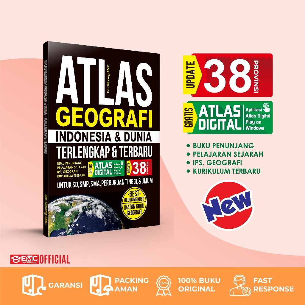 The Most Complete & Latest Indonesian & World Geography Atlas Map Of ...