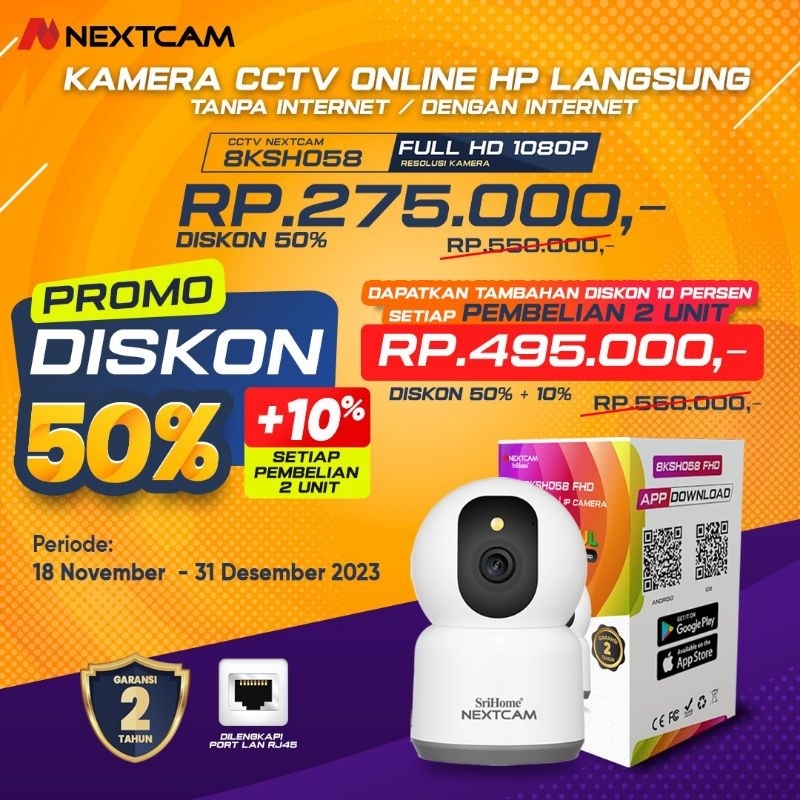 Nextcam Smart CCTV WIFI Wireless FullHD 1080p PTZ LAN Rj45 Colorful ...