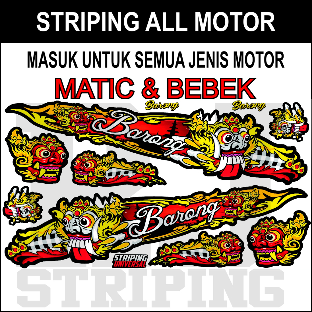 All MATIC MOTORCYCLE STRIPING STICKERS BARONG MOTIF / UNIVERSAL MATIC ...