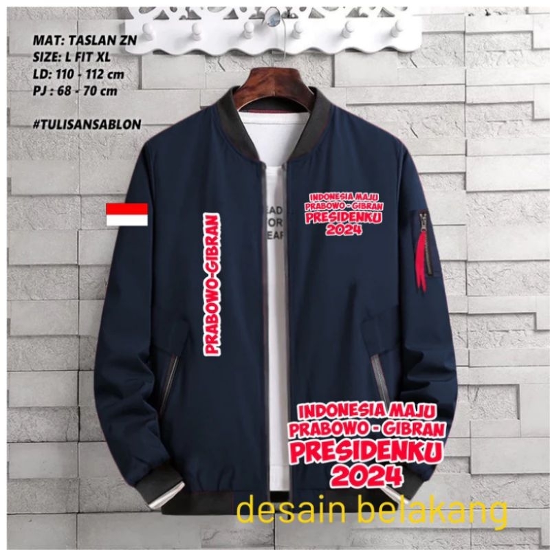 Gibran PRABOWO BOMBER/ 2024 PILPRES BOMBER JACKET/ PRAGIB BOMBER JACKET ...