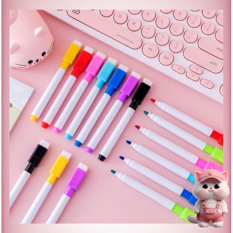 (1 Set 8pcs) Color Marker+Eraser/Wipe and Clean Marker | Shopee Philippines