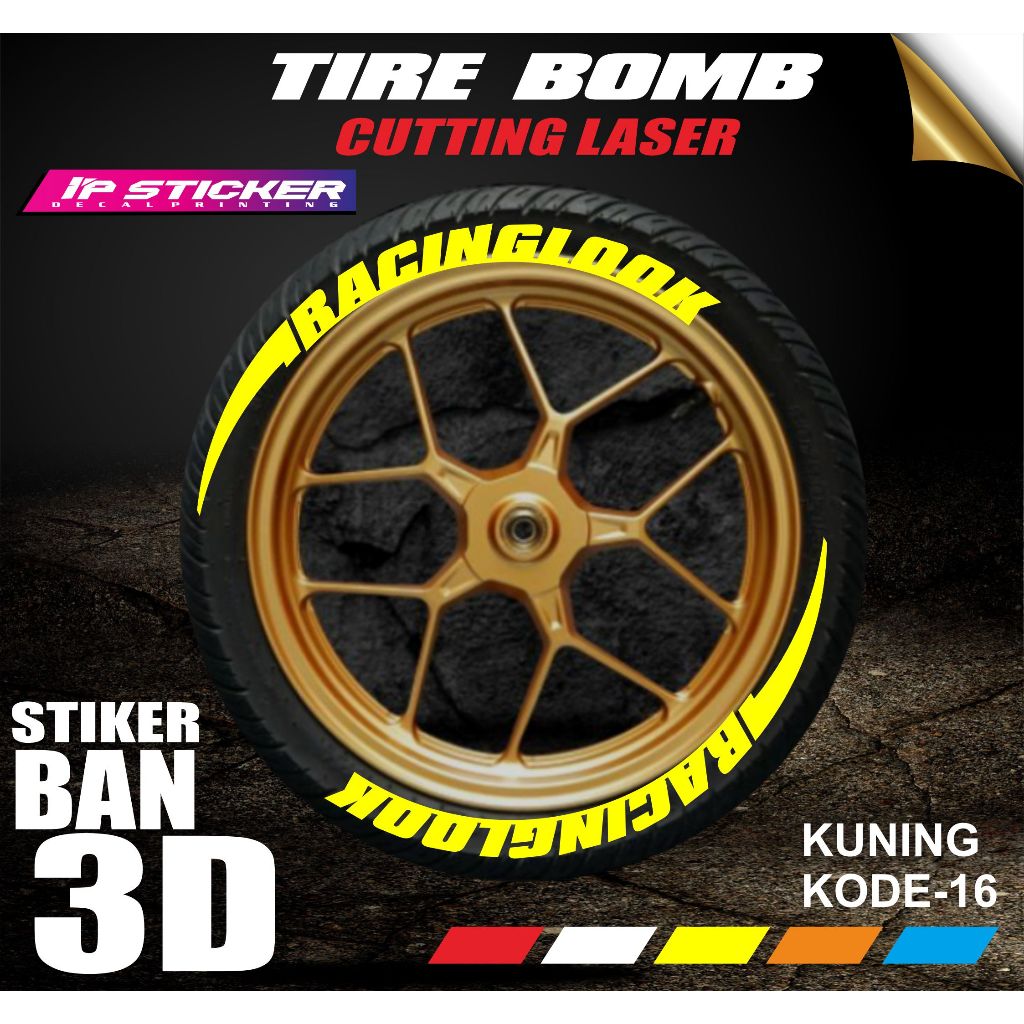 Tire Sticker / Tire Font / Tire Bomb / 3D Tire Sticker ( RACING LOOK ...