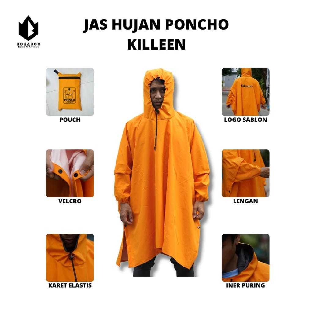 Killeen Sleeved Poncho Raincoat, TASLAN Balloon Material, Waterproof ...