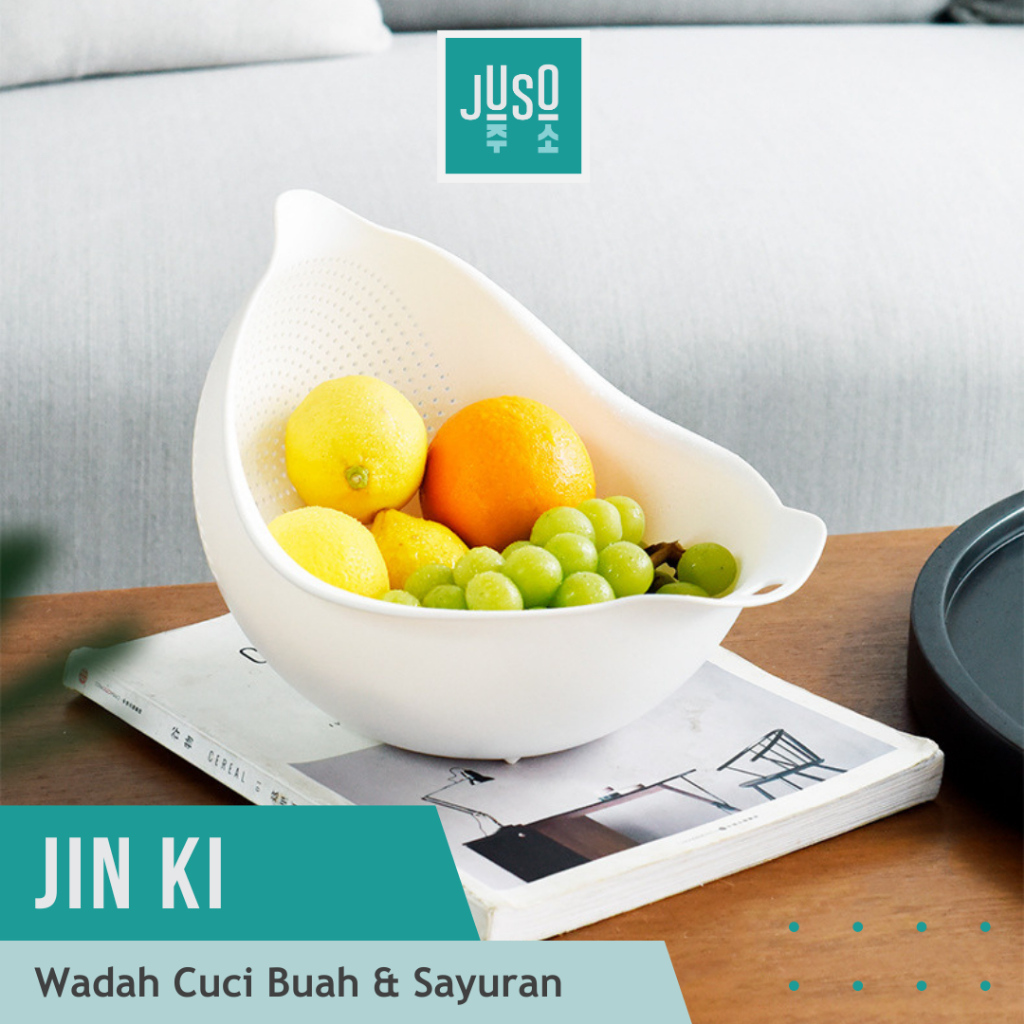 [JUSO] Jin KI Easy Rice Drain Container Aesthetic Vegetable Drain Bowl ...