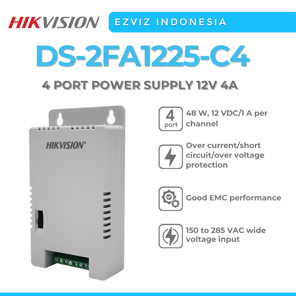 Hikvision DS-2FA1225-C4 4 PORT POWER SUPPLY MULTI-CHANNEL SPMS 48W 12VDC / 1A | Shopee Philippines