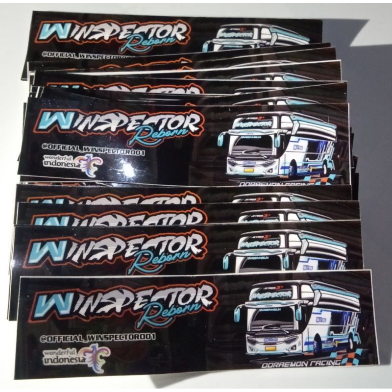 PUTIH HITAM 5 Black And White winspector basuri bus Stickers (free 1 ...