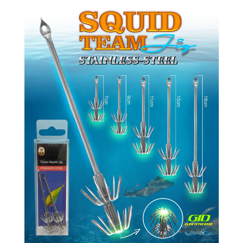 Captain Team Jig Stainless Steel Squid Fishing Hook/Hook | Shopee ...