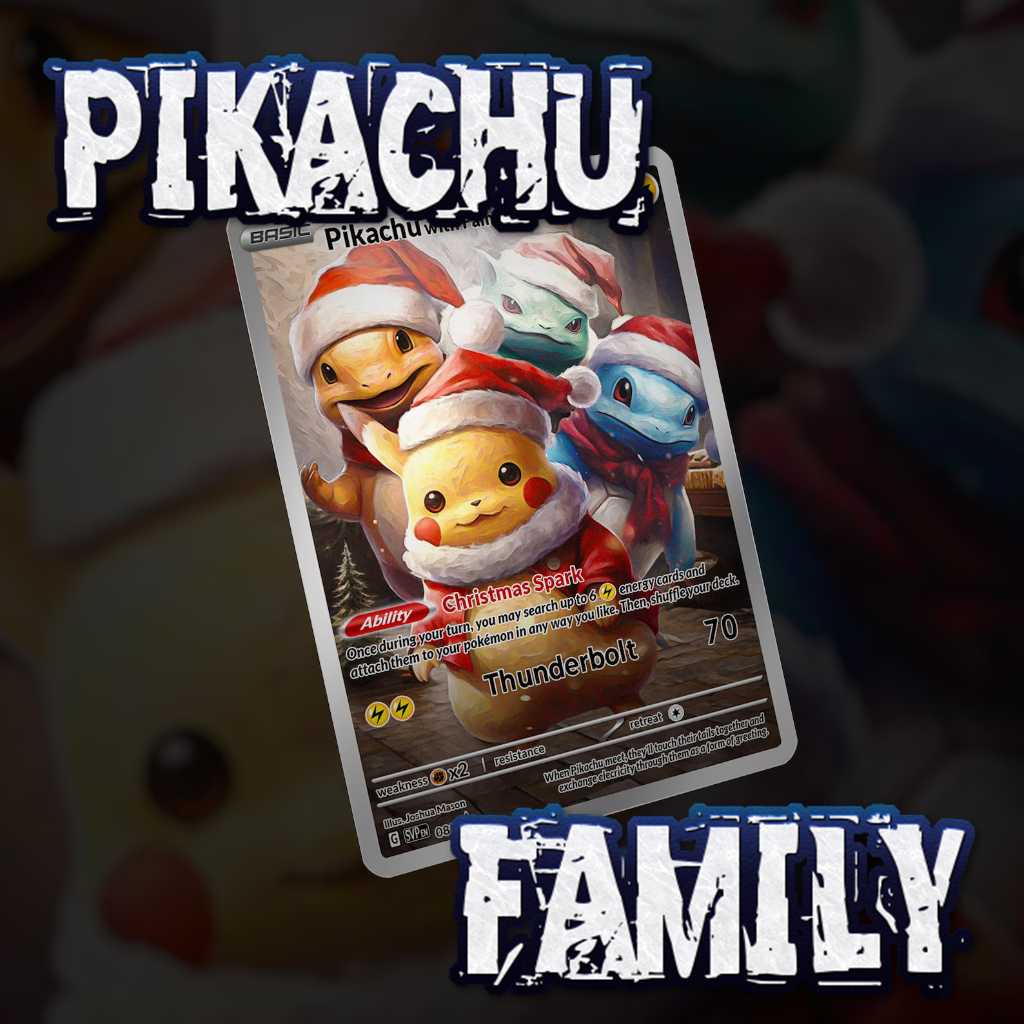 POKEMON TCG ENGLISH VERSION SPECIAL CHRISTMAS CARD - PIKACHU FAMILY ...