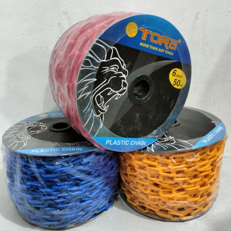 PVC CHAIN "TORA" 6MM X 50M COLOR VARIANTS ||PLASTIC CHAIN / 50 METER ...