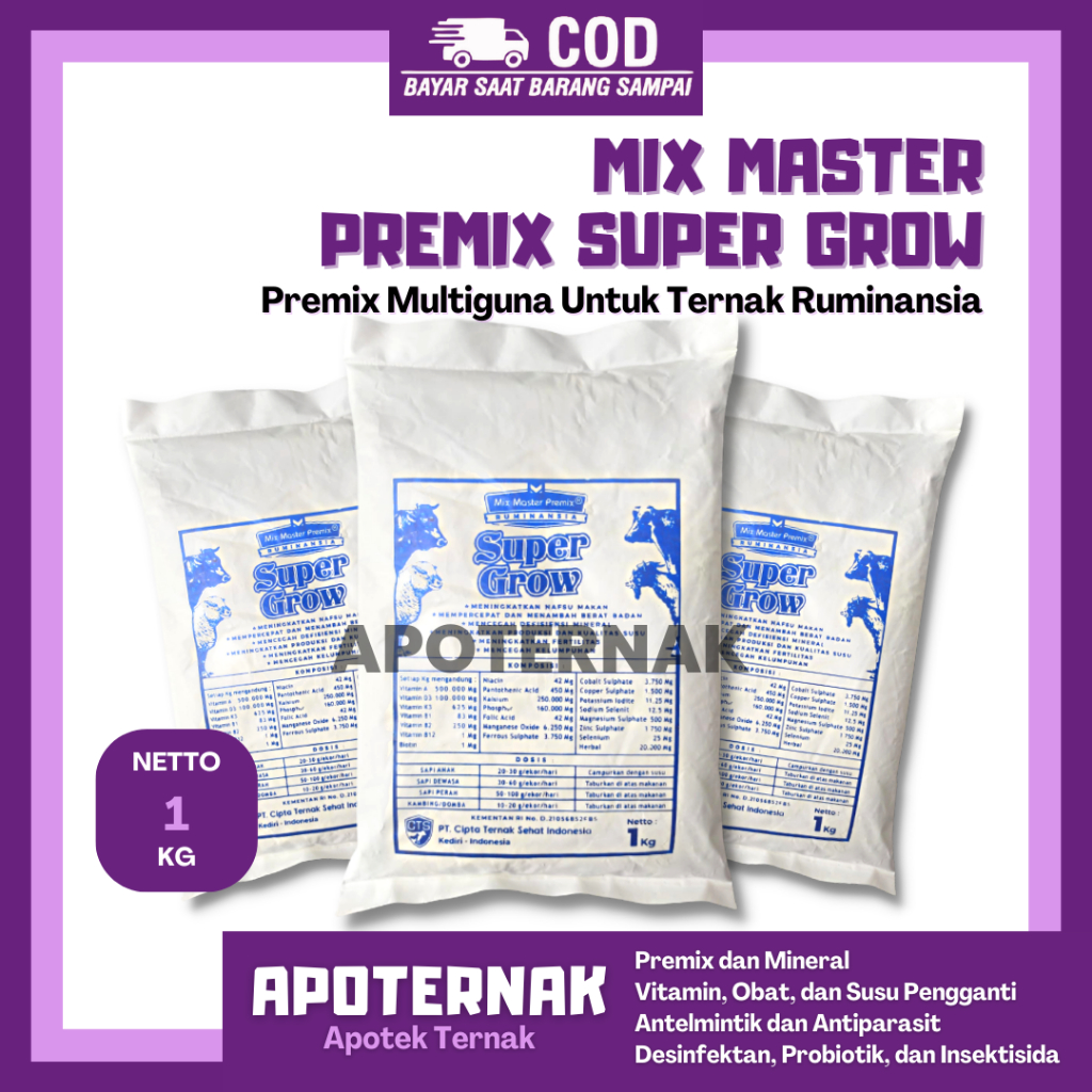 MIX MASTER Premix SUPER GROW 1 KG - Growth and Milk Production Booster ...