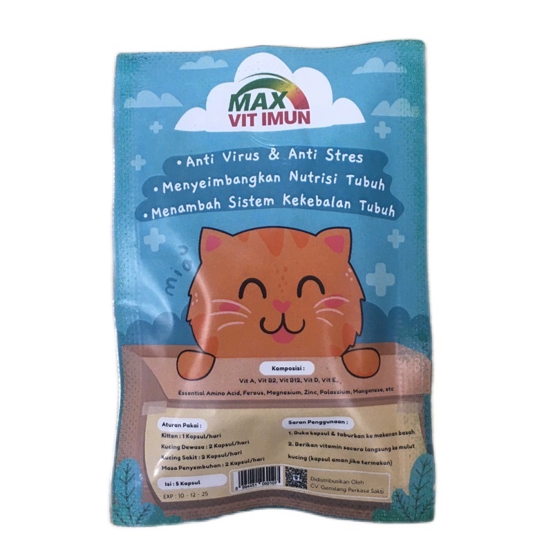 Max VIT IMMUNE FAT cat vitamin supplement | Shopee Philippines