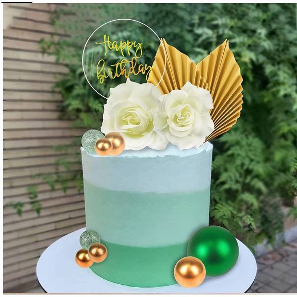 Leaves FAN CAKE TOPPER CONTENTS 2 PCS/ LEAF CAKE TOPPER MATERIAL PAPER ...