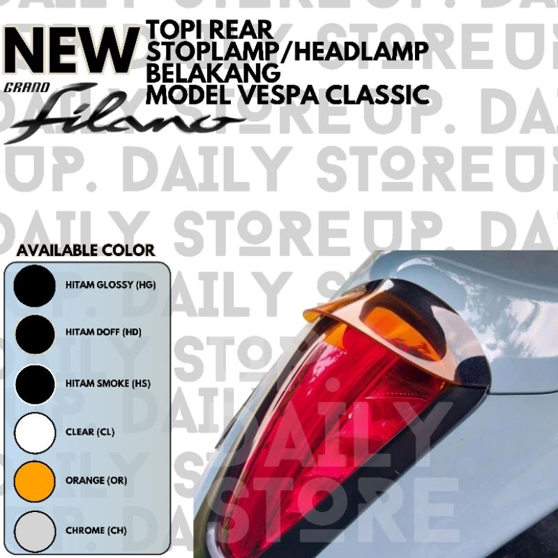 Vespa Model Rear Stop Lamp Filano Rear Visor | Shopee Philippines