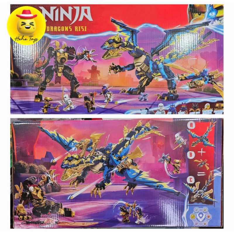 Ninja blocks Elemental dragon VS the empress mech bricks block Kids ...