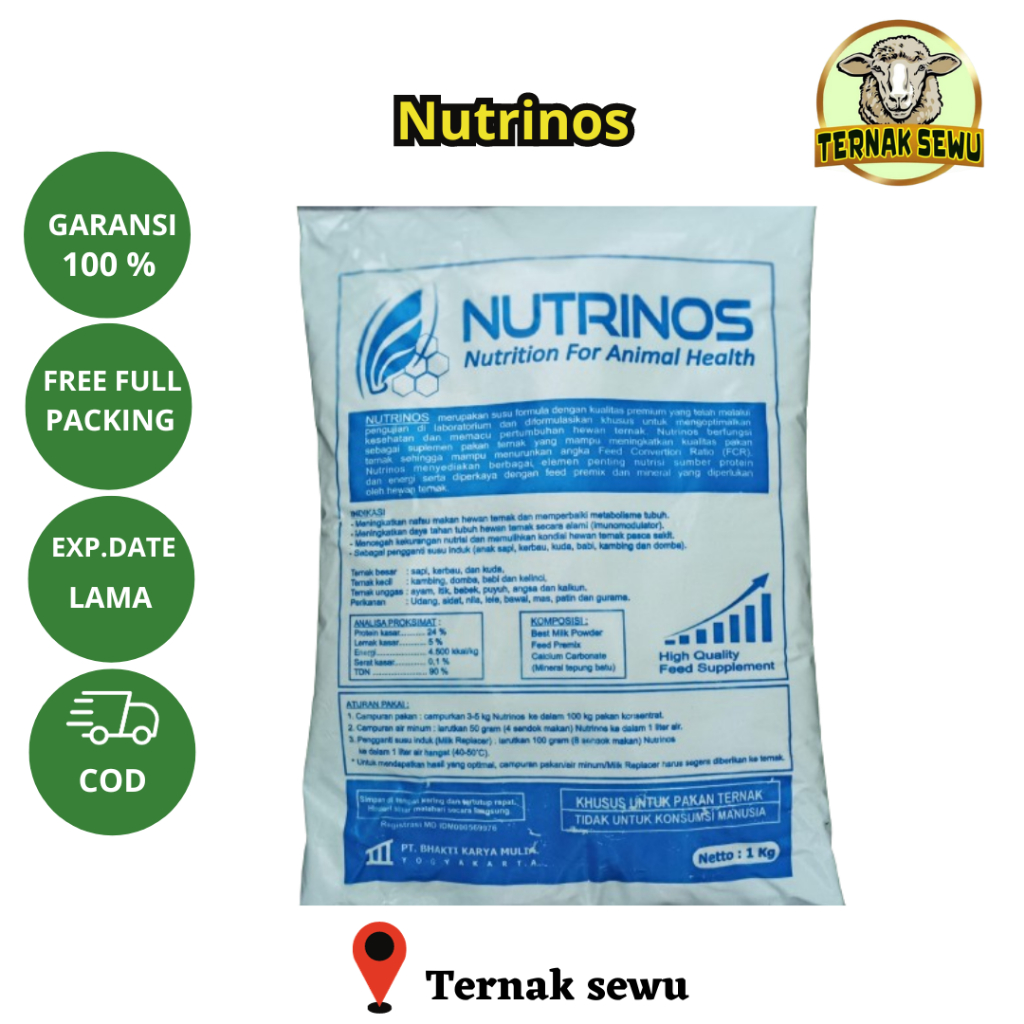 Nutrinos LACTOMAC Milk replacer Milk Substitute For Goat Cow Sheep 1kg ...