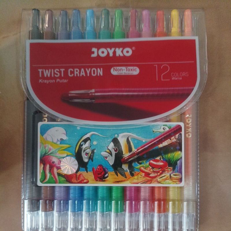 Joyko 12 color rotating crayon | Shopee Philippines