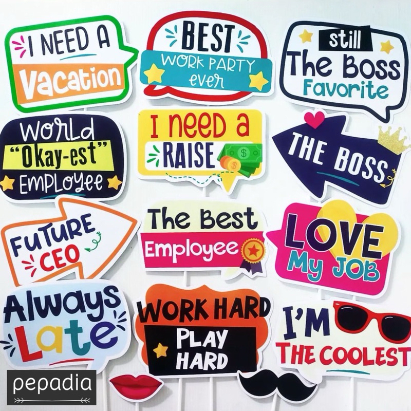 Employee OFFICE WORK THEMES OFFICE PROPS PHOTOBOOTH | Shopee Philippines