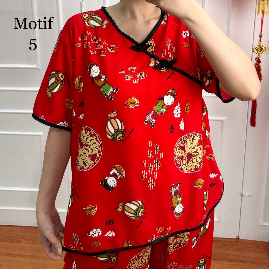[ M2-motif ] 2024 Chinese New Year Sleepwear Set Dragon Rayon Premium ...