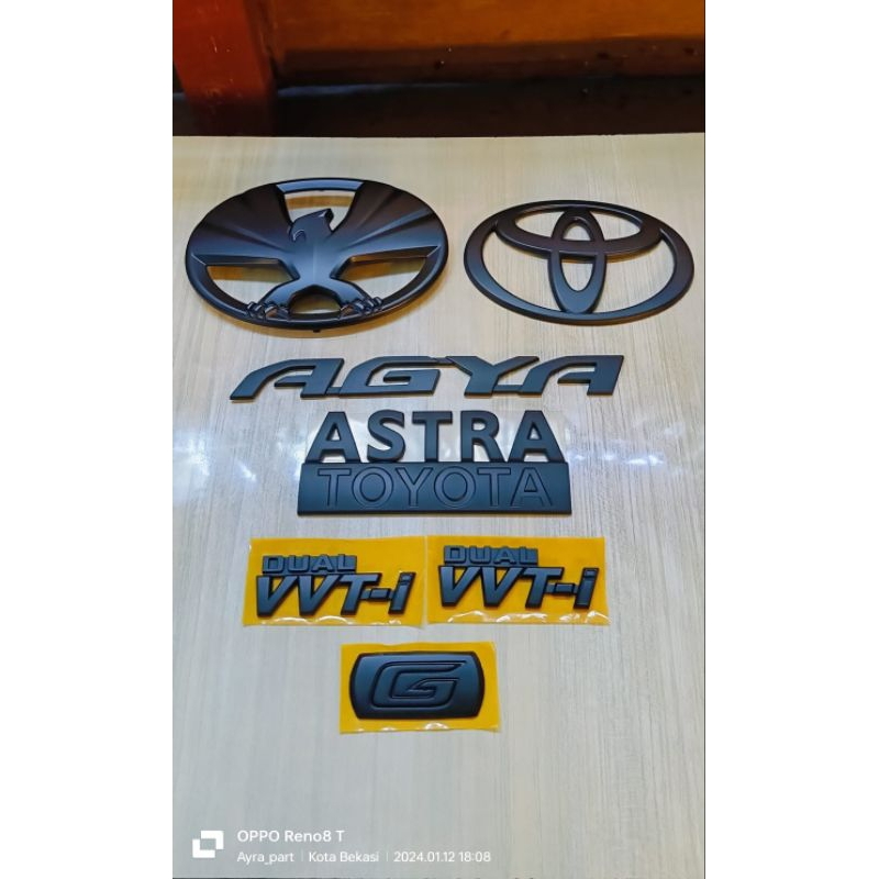 HITAM Agya 2023 logo writing Emblem, complete set, original matte black ...