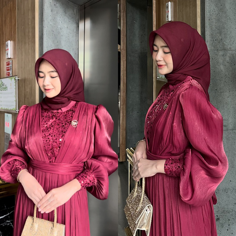 Muslim Dress Gamis Shimmer Gamis Dress Muslim Women Tile Brocade Dress ...