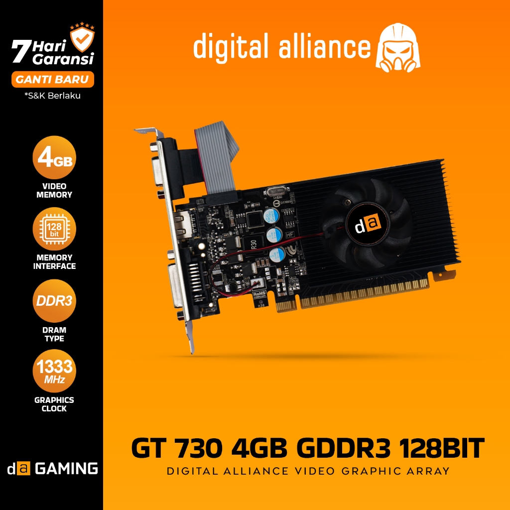 Vga CARD DIGITAL ALLIANCE GT 730 4GB GDDR3 128 BIT NVIDIA GEFORCE ...