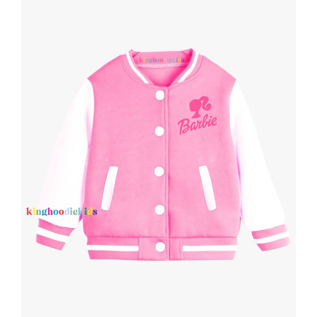 Barbie Girls Varsity Jacket Age 2 3 4 5 6 7 8 9 10 11 12 Years Unisex ...
