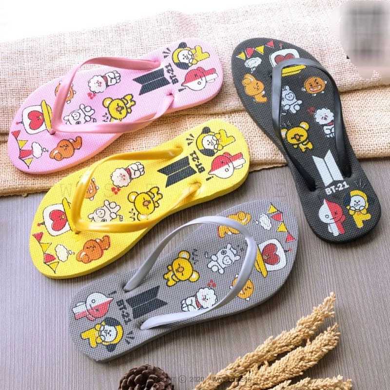 Bts BT21 Sandals Women's Character Flip-flops | Shopee Philippines