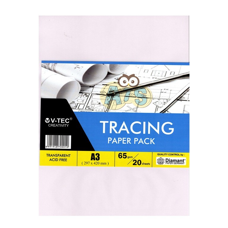 V-TEC TRACING PAPER A4 A3 65 GSM - CALCIR PAPER | Shopee Philippines