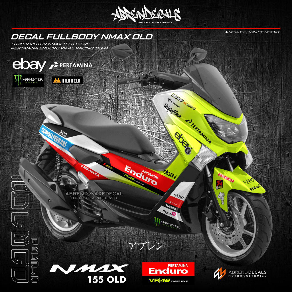 Decal FULLBODY YAMAHA NMAX OLD LIVERY ENDURO VR 46 RACING TEAM 2024 ...