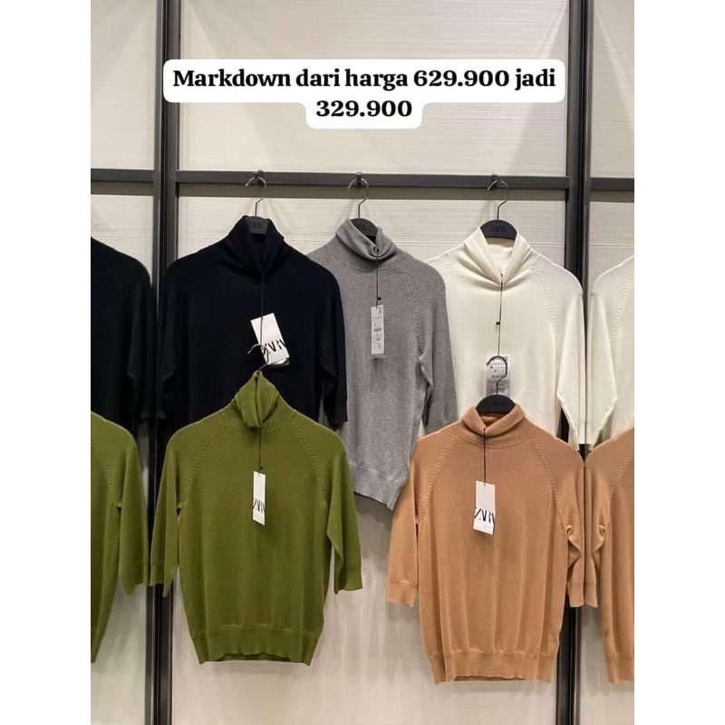 Turtleneck Zara Markdown Knitwear Smooth Knit Delivery Service | Shopee Philippines