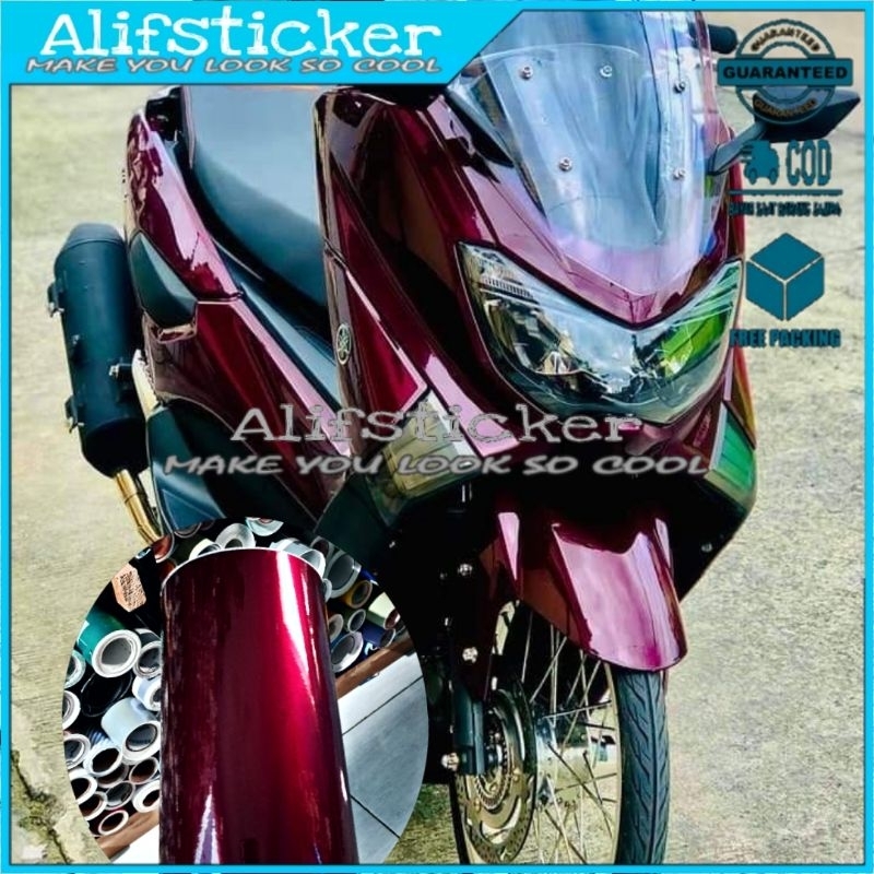 MERAH Dark red Metallic Stickers Dark red Candy Metallic red Doff ...
