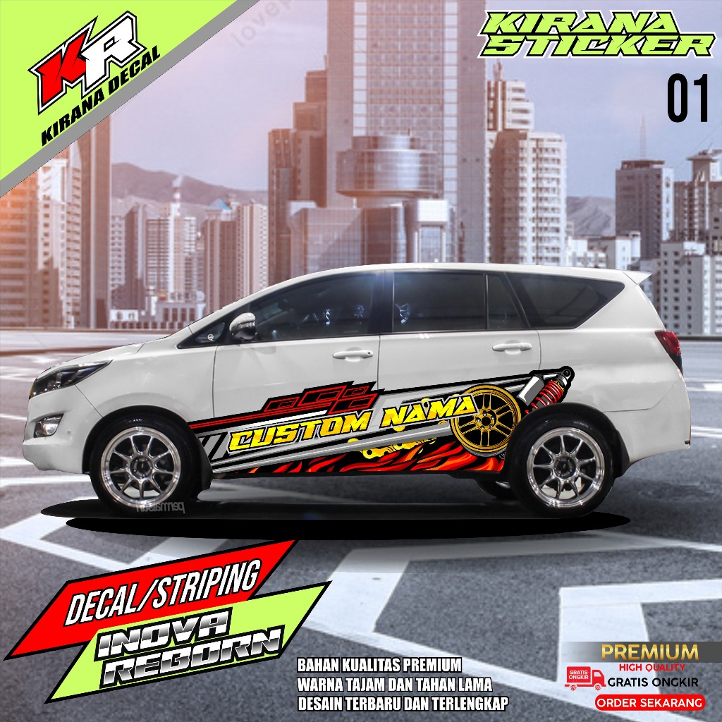 Inova Reborn Car Decal Sticker Side Body Free Custom Name Kirana code ...