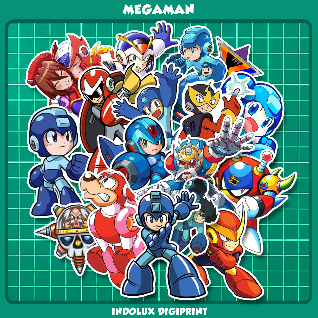 Sticker Mega Man 33pcs Sticker Anime Megaman Waterproof Journal ...