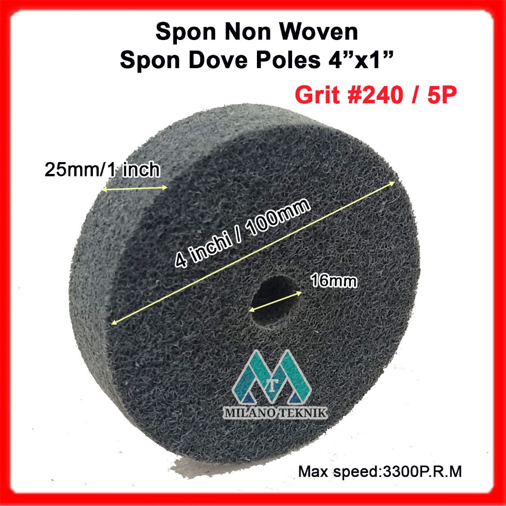 4 inch Round Non Woven Sponge, 4 inch polishing dove sponge, wheel ...