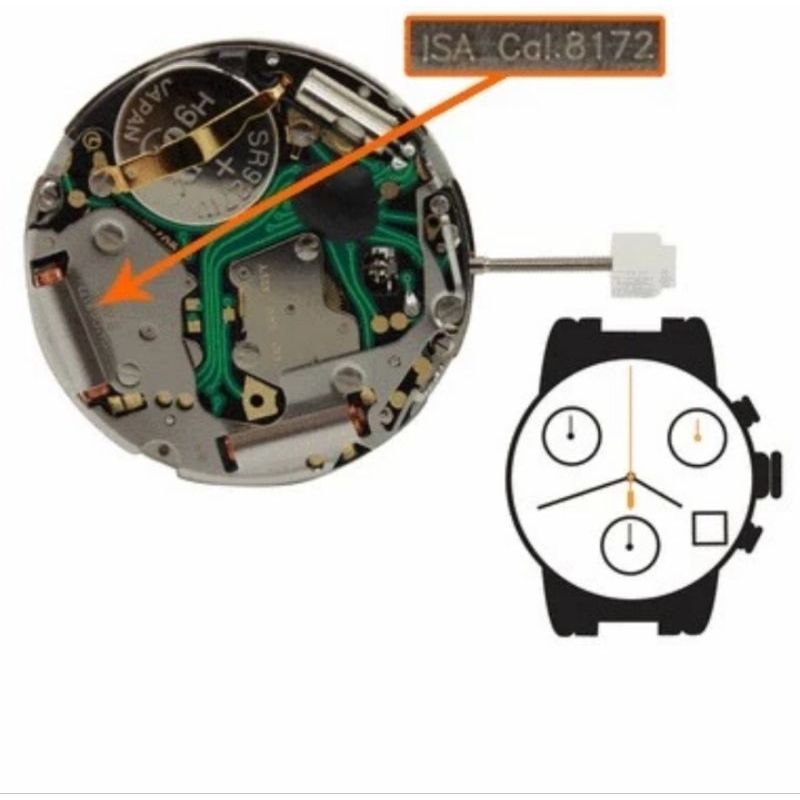 MESIN ORIGINAL ISA 8172 CHRONOGRAPH WATCH MACHINE | Shopee Philippines