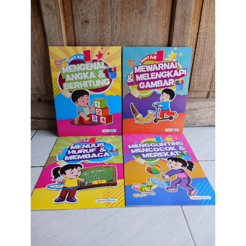 Complete Package Contains 4 Paud/TK Books To Know Numbers, Letters ...