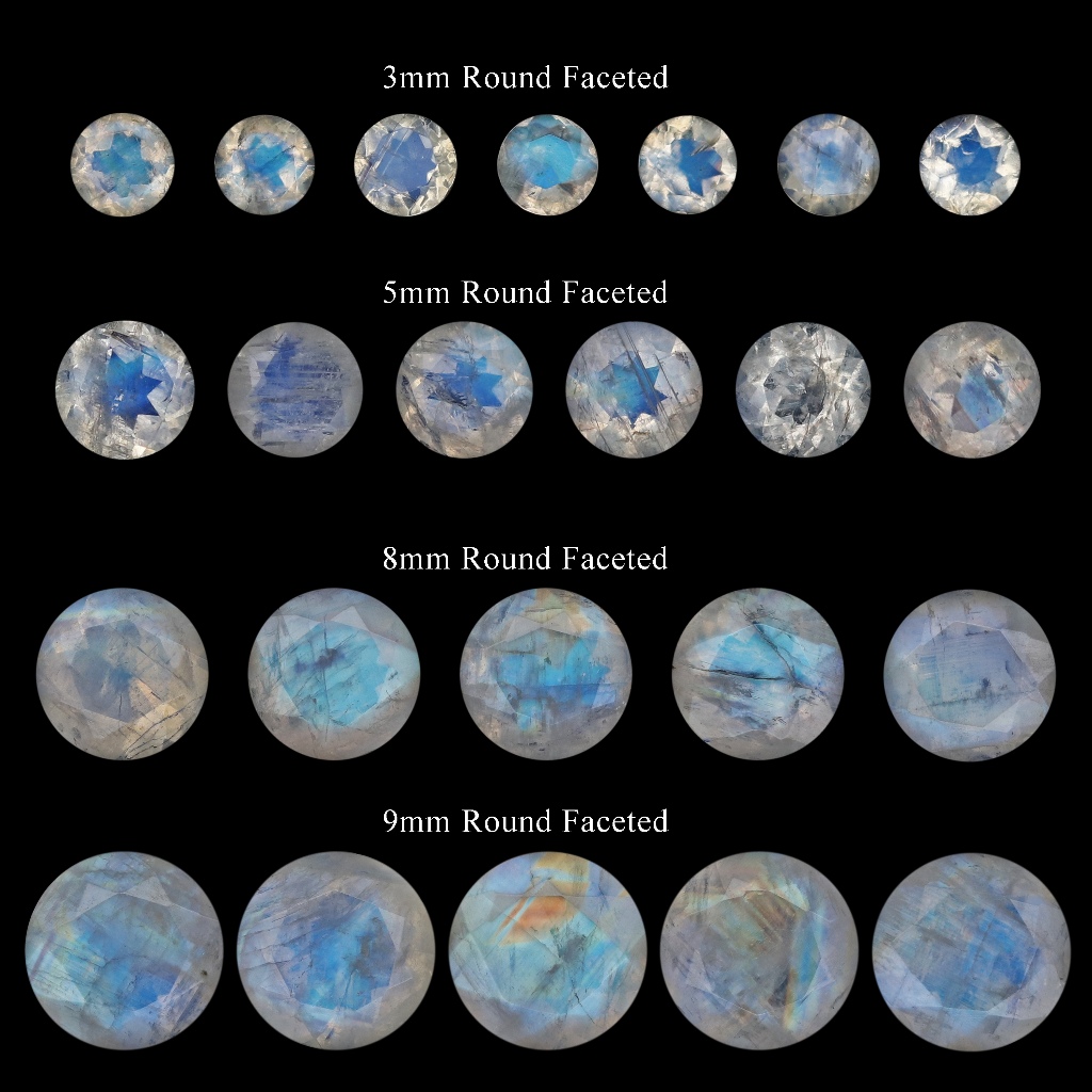 Natural RAINBOW MOONSTONES CUTTING SIZE 3,5,8,9 mm Round | Natural ...