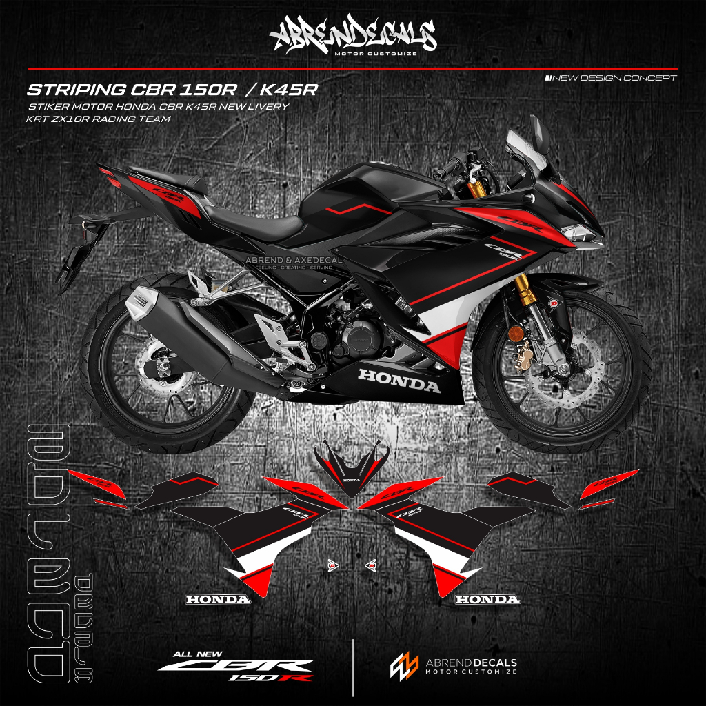 Cbr 150 R NEW K45R LIVERY ZX10R RACING STICKER / HONDA CBR 150R ...