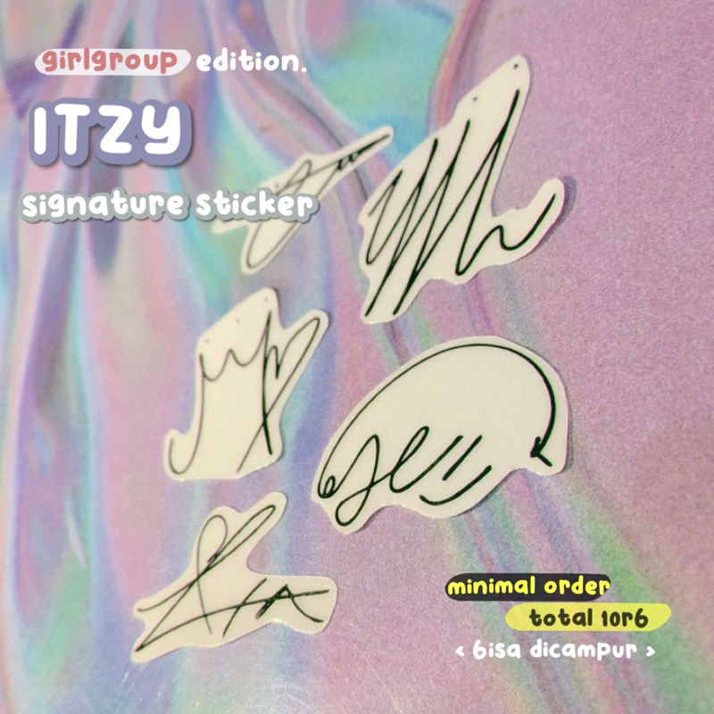 Itzy signature sticker transparent sticker signed kpop girlgroup idol ...