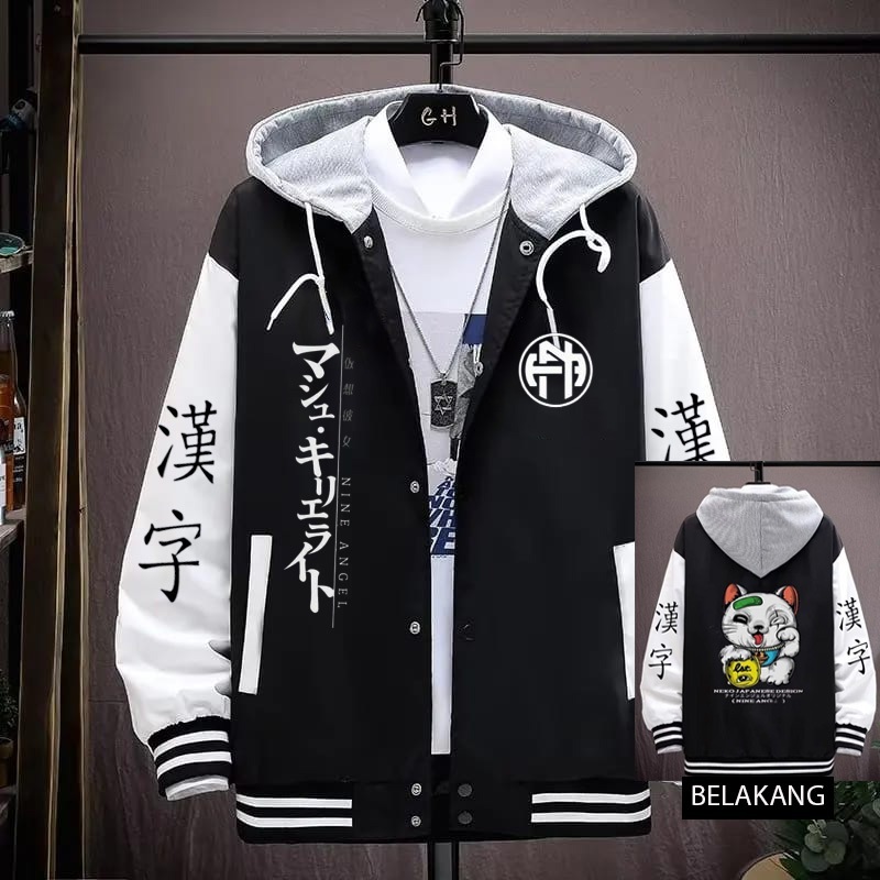Japanese Tanjiro Varsity Sweater Jacket/Neko Cat Sukajan Jacket/Men ...