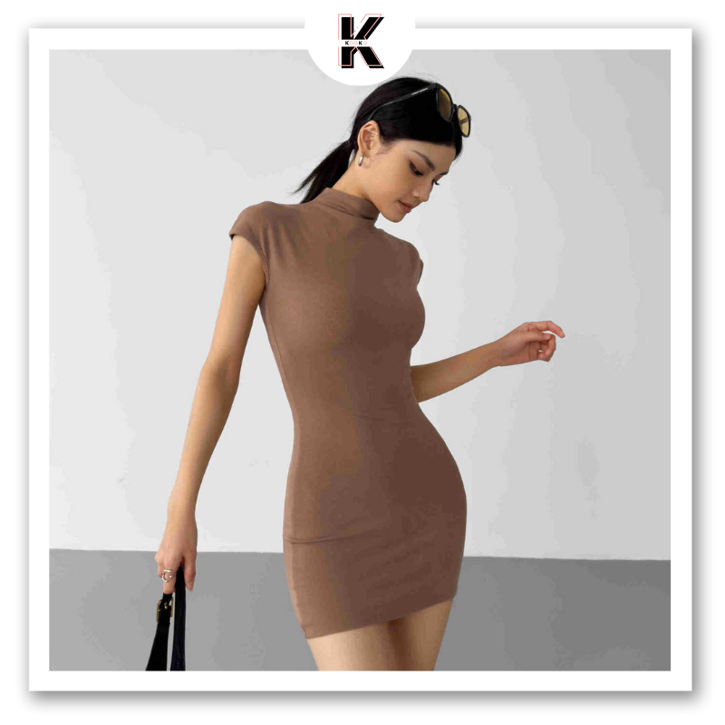 Kooko Mini Dress Women Korean Fit Body with Turtle Neck 6095 | Shopee ...