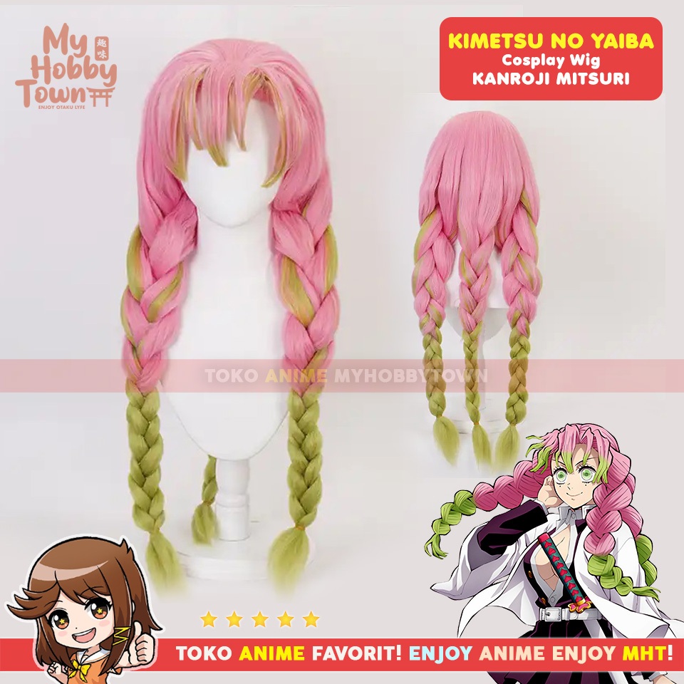 Kimetsu no Yaiba Demon Slayer Anime Cosplay Wig: Mitsuri Kanroji ...