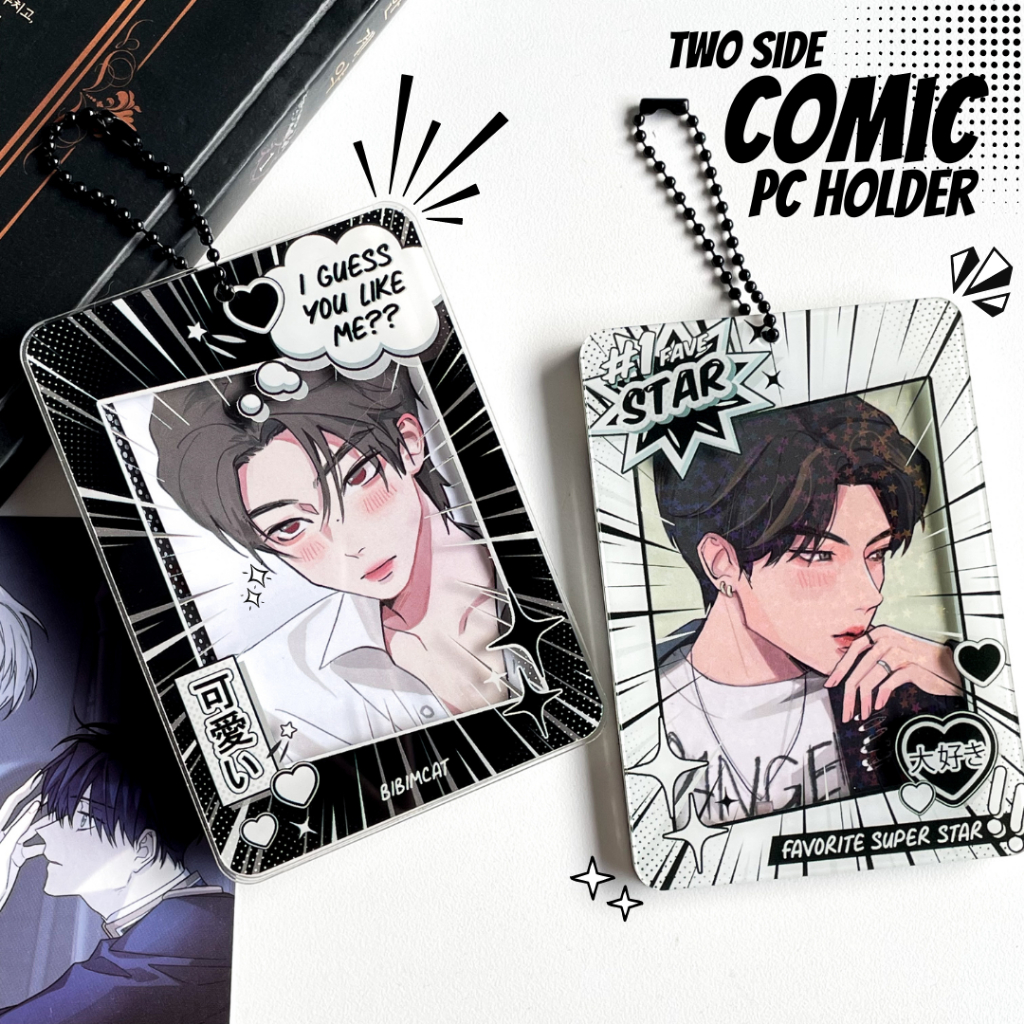 [Bibimcat] Comic Photocard Holder Two Side - PC Polaroid Card Case ...