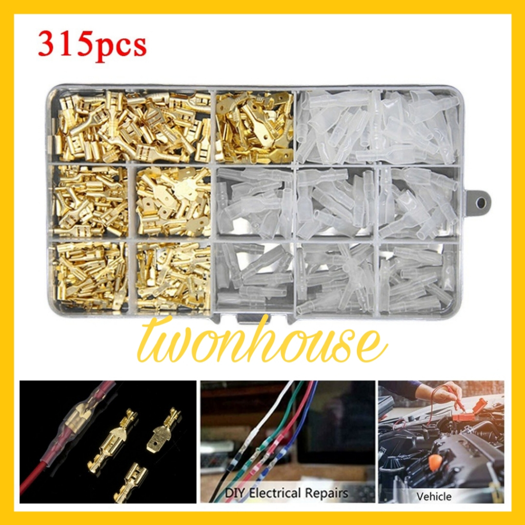 Skun Terminal Flat Insulated Connector Male Female 315pcs - MA3 Skun ...