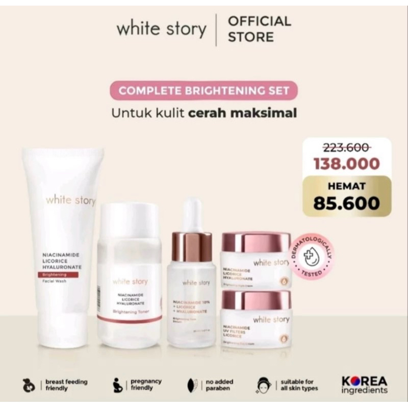White Story Complete Brightening Set & Barrier/Face Lightening & Skin ...