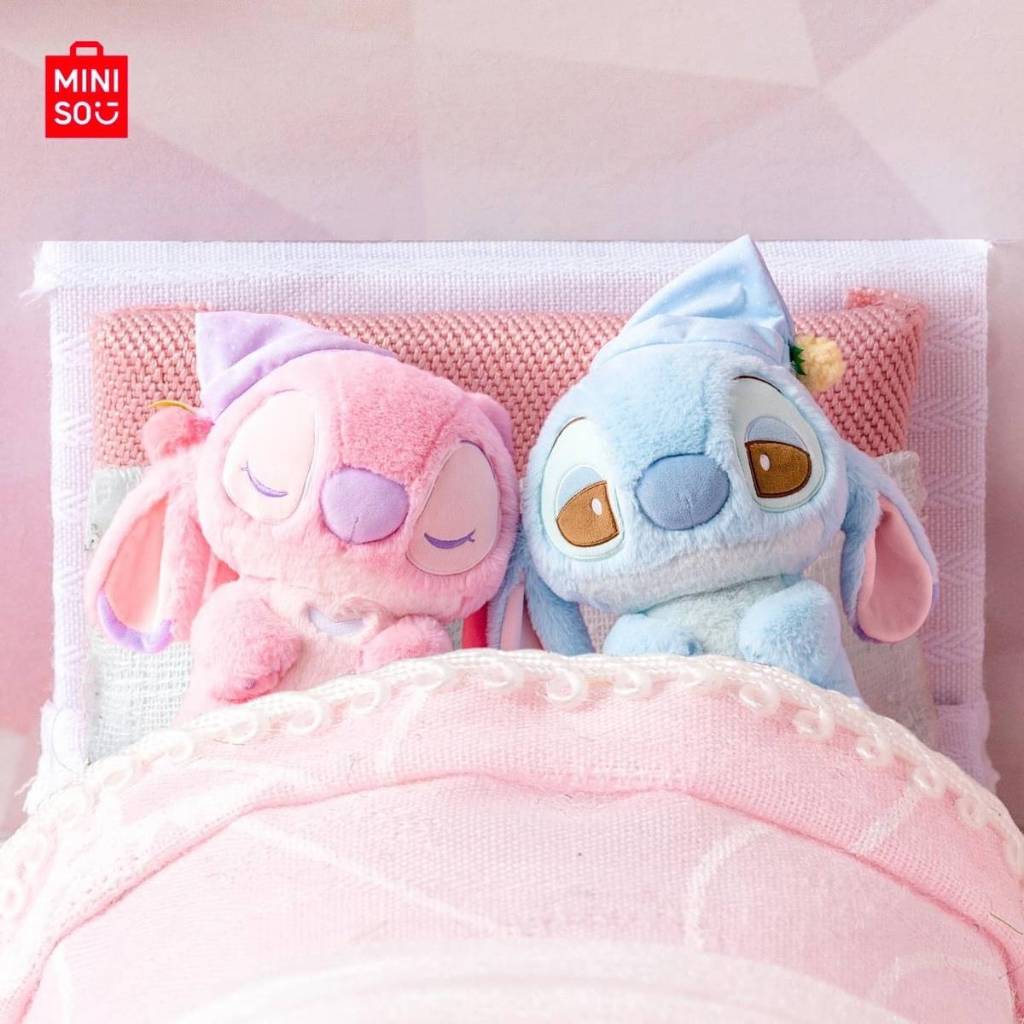 Miniso Couple Doll Disney Stitch Angel Plush Toy Cute Doll Kids Gift ...