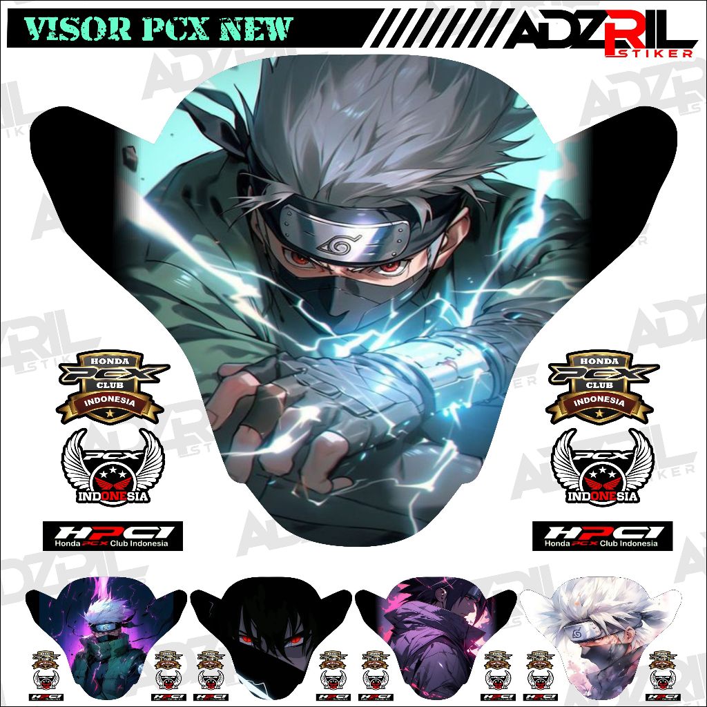 Winshield visor sticker HONDA PCX 160 NEW COOL SASUKE IMAGE (024 ...