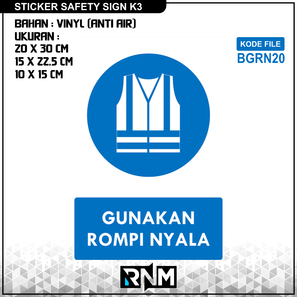 SAFETY SIGN RAMBU K3 STICKER USES A LIGHT VEST | Shopee Philippines