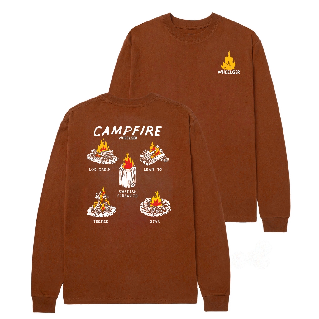 Wheelger Campfire Type Tshirt - Orange Mountain) | Shopee Philippines