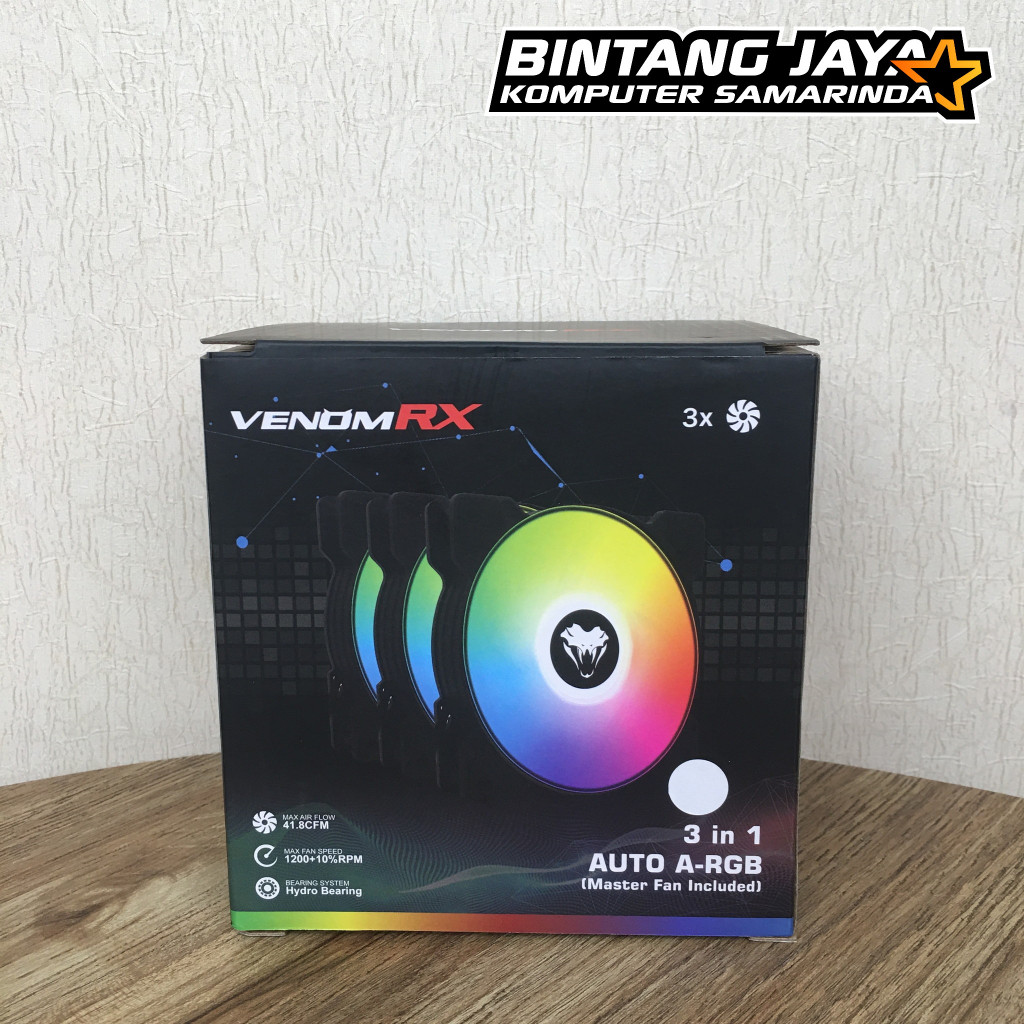 VenomRX AUTO A-RGB 3-in-1 - 120mm Gaming Fan Casing Black & White ...